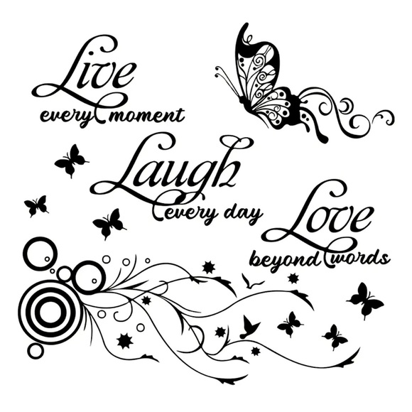 Wall Decor | Slogan Graphic Wall Sticker Black Self Adhesive Wall Art ...